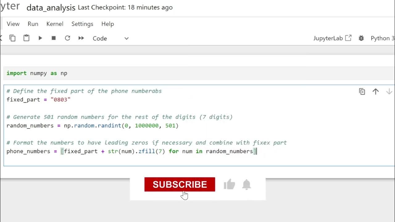 How to generate any telecommunication Phone number using python, Numpy and Jupyter Notebook ...