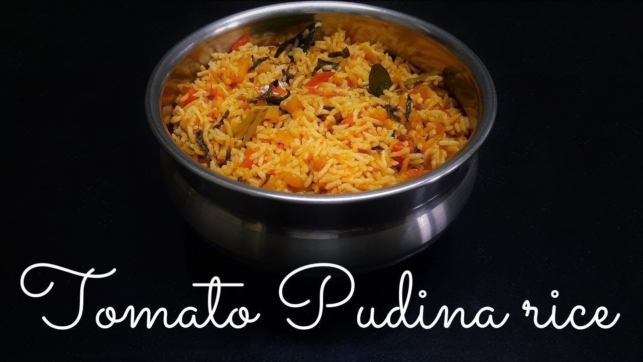 Easy Tomato Pudina Rice Recipe | Mint rice | Lunch Recipes | How to ...