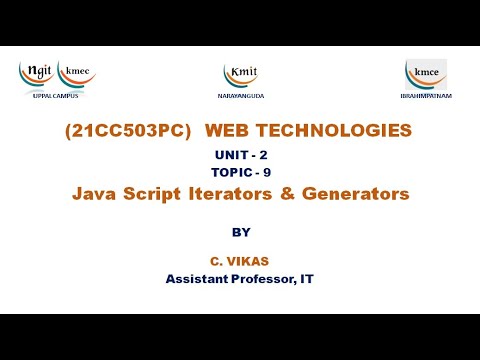 UNIT - 2_Java Script Iterators & Generators - YouTube