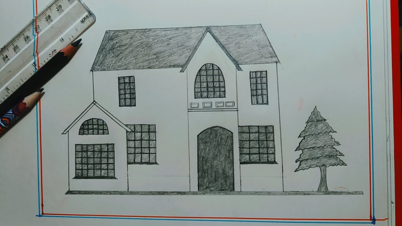 How to draw a house/Easy smart house drawing for beginner's. Duplicate ...