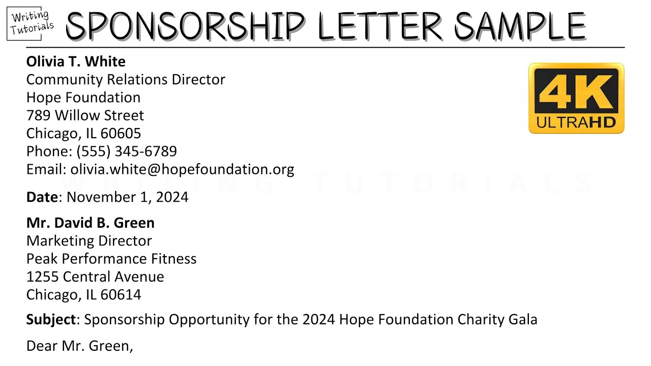 How To Write Sponsorship Letter with Sample and Explanation | Writing ...