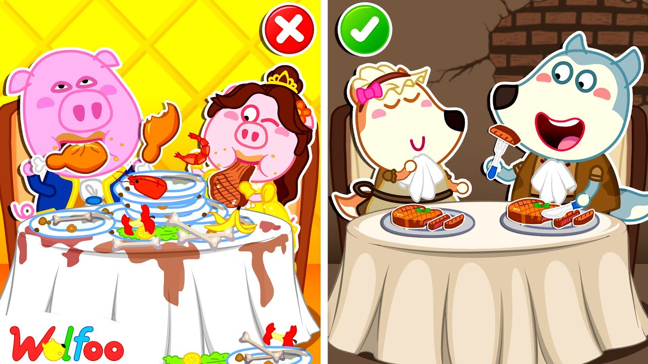 "No No" Table Manners, Wolfoo! - Rich vs Broke Kids Learn Good Habits ...