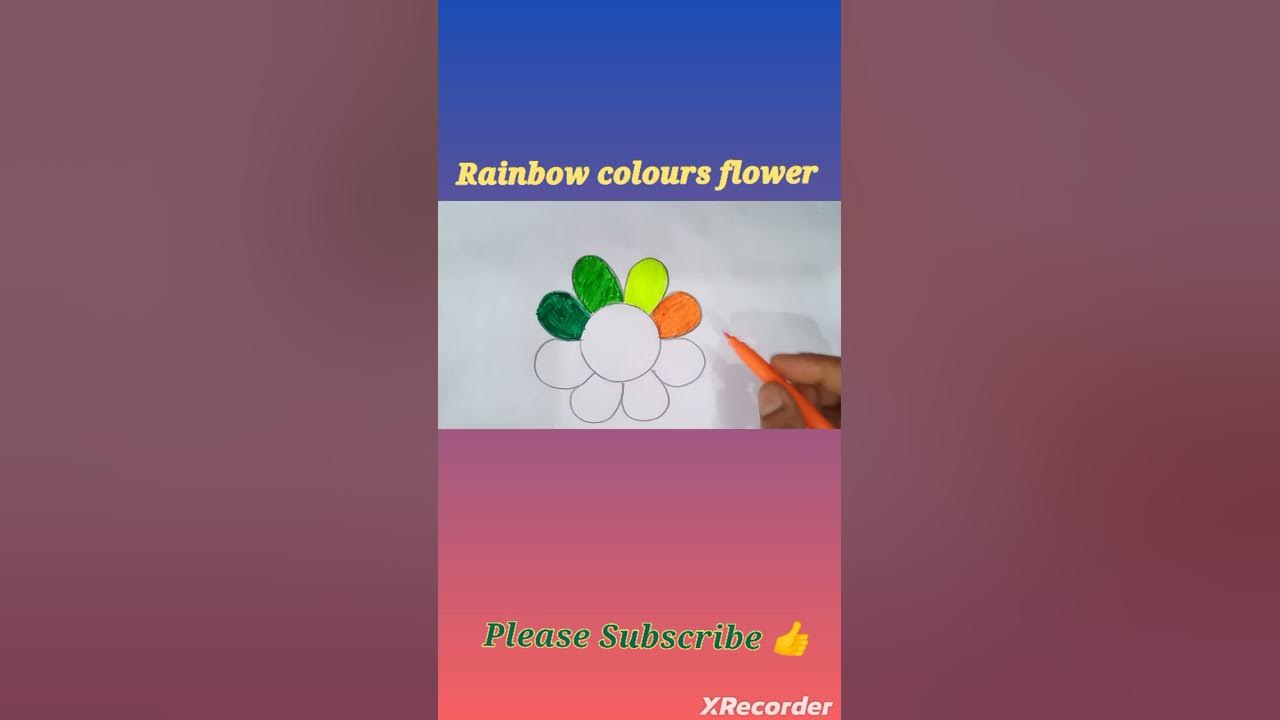 Easy Flower Drawing # Rainbow Flower Drawing / Colouring # & # Sunday ...