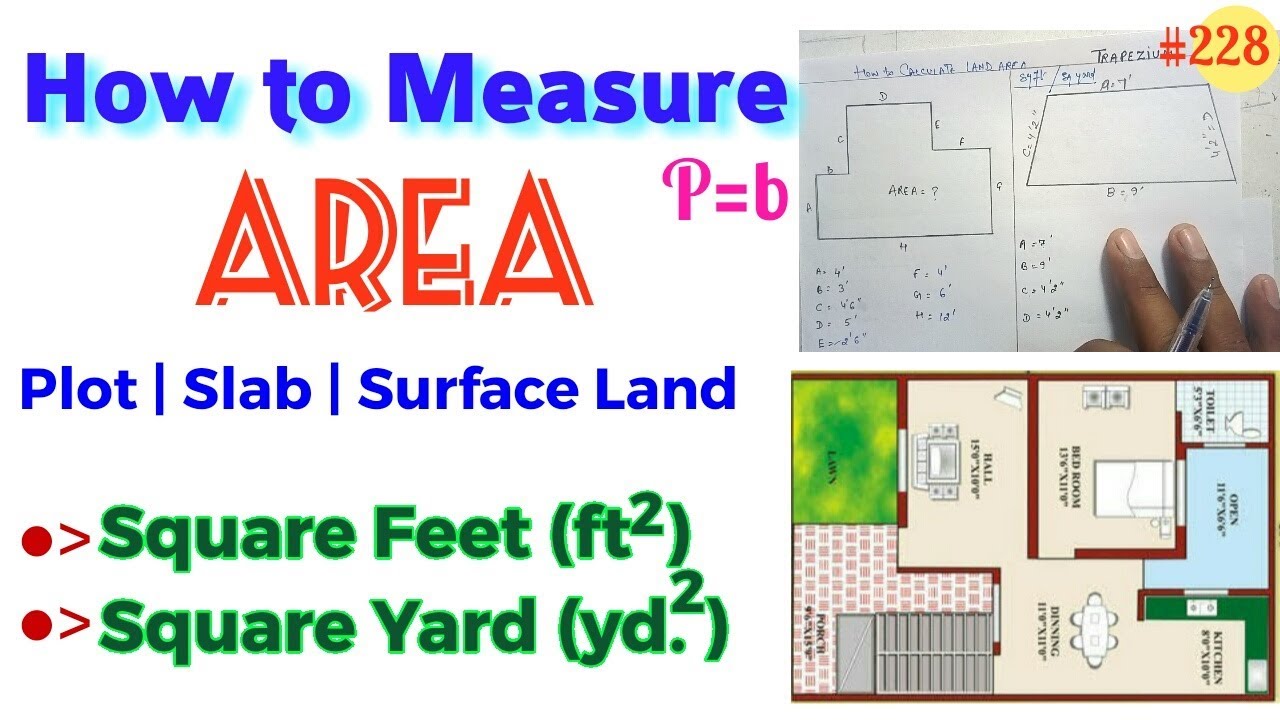 How to measure Plot/Land/Slab Area in Square Feet and Square Yard ...