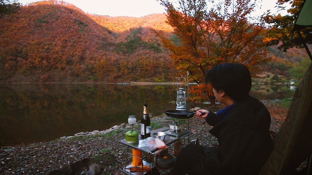 뷰만 보고 달려간 1박에 15000원 중산낚시터 솔로캠핑 / solo camping - YouTube