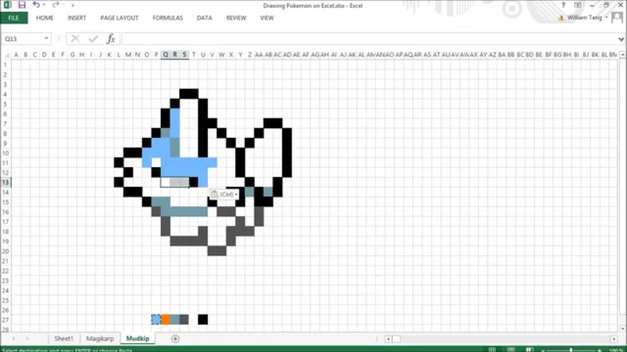 Minute Pokemon Pixelart : Mudkip (How to Draw 8-bit Pokemon) - YouTube