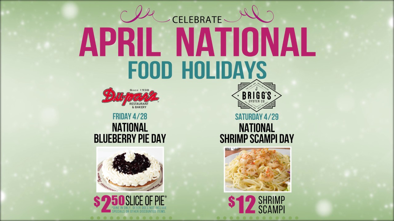 April Food Holidays - 2017 - YouTube