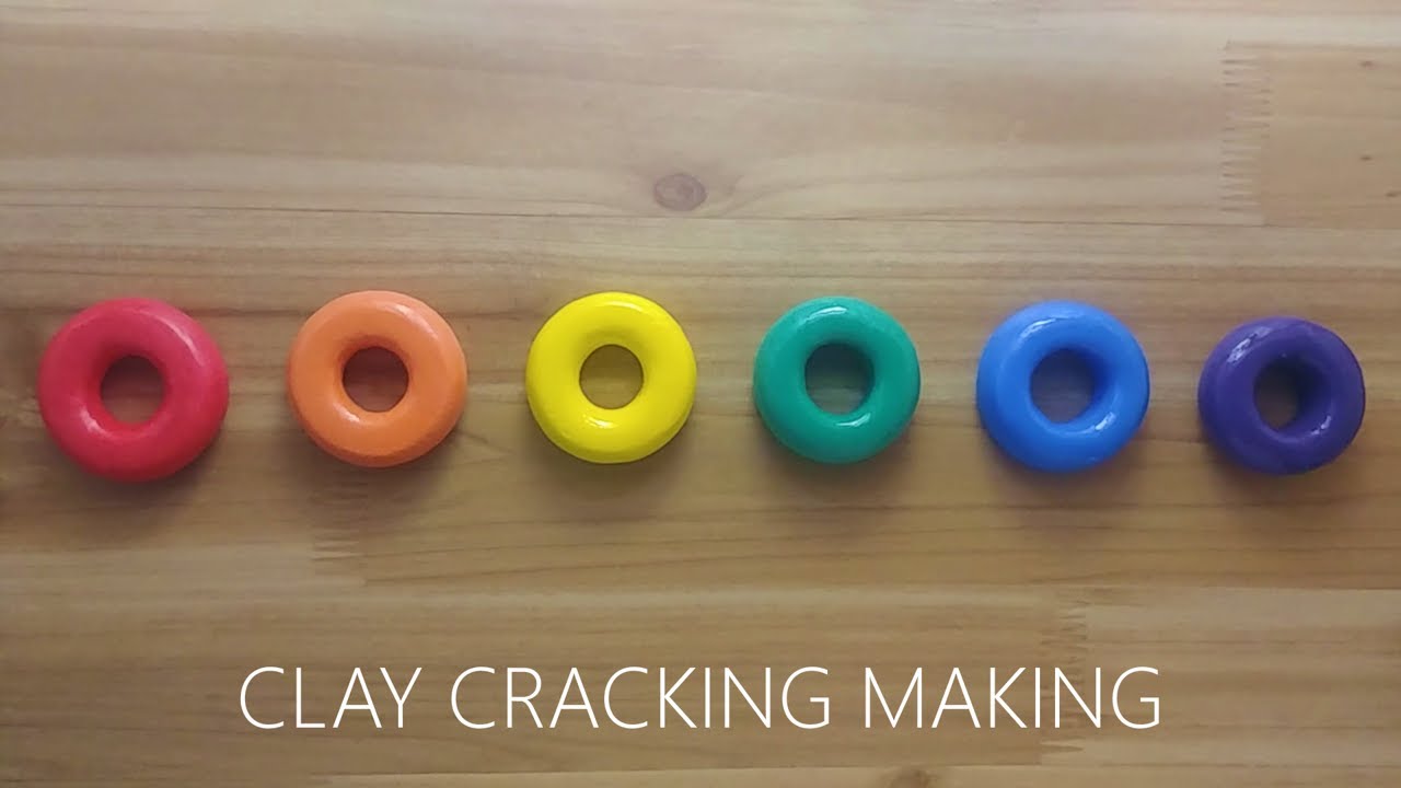 Rainbow donut clay cracking making 3 무지개 도넛 클레이로 만들기 - YouTube