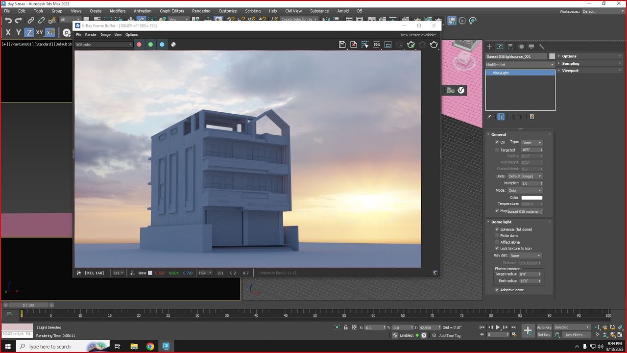 day 3 revit links to 3ds max vray sun & Hdri - YouTube