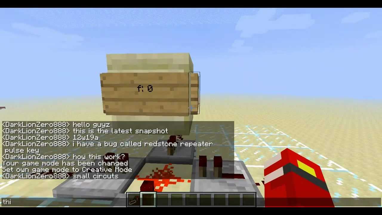 Minecraft Demo : Redstone Repeater/Diode Pulse Bug Key (Secret Door ...