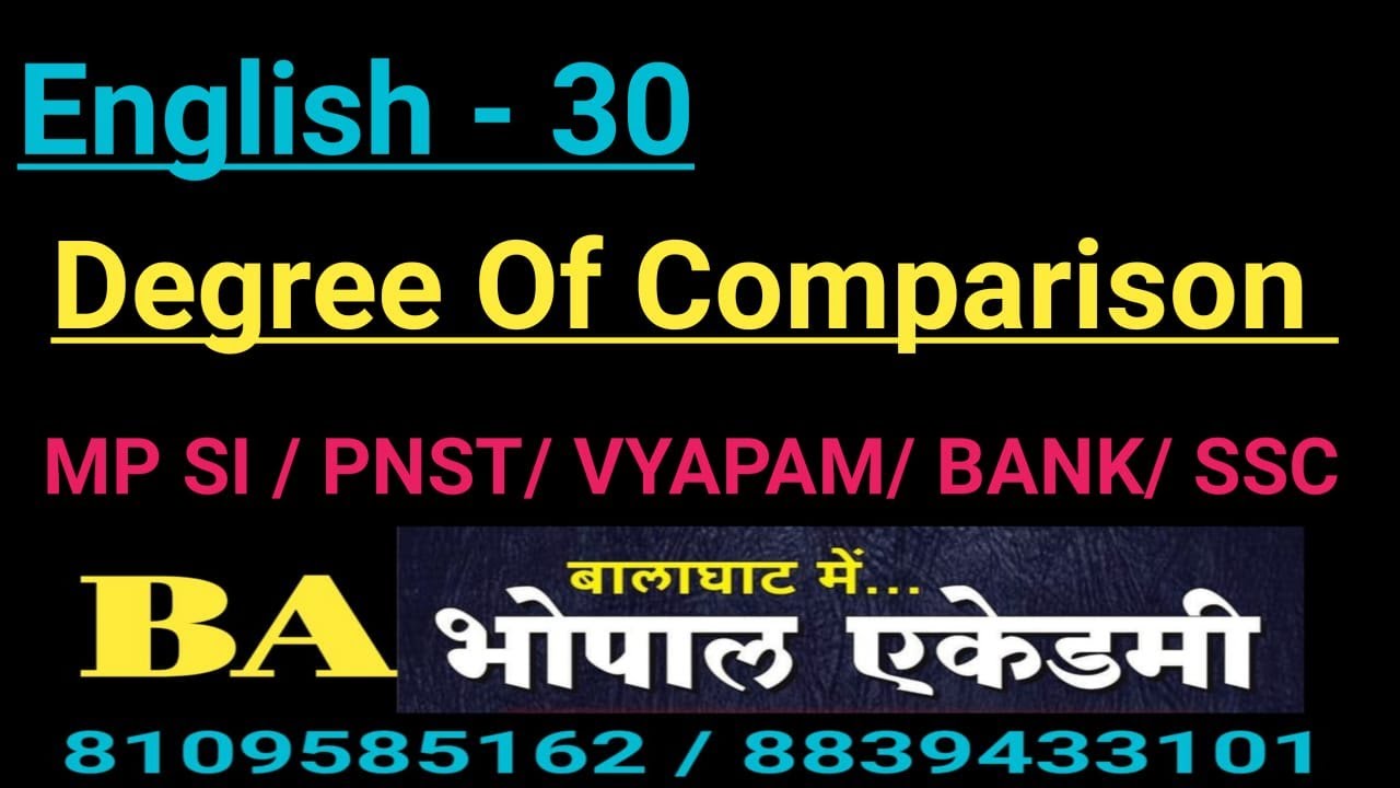 ENGLISH - 30 Degree of comparision#english #narration #grammar # ...