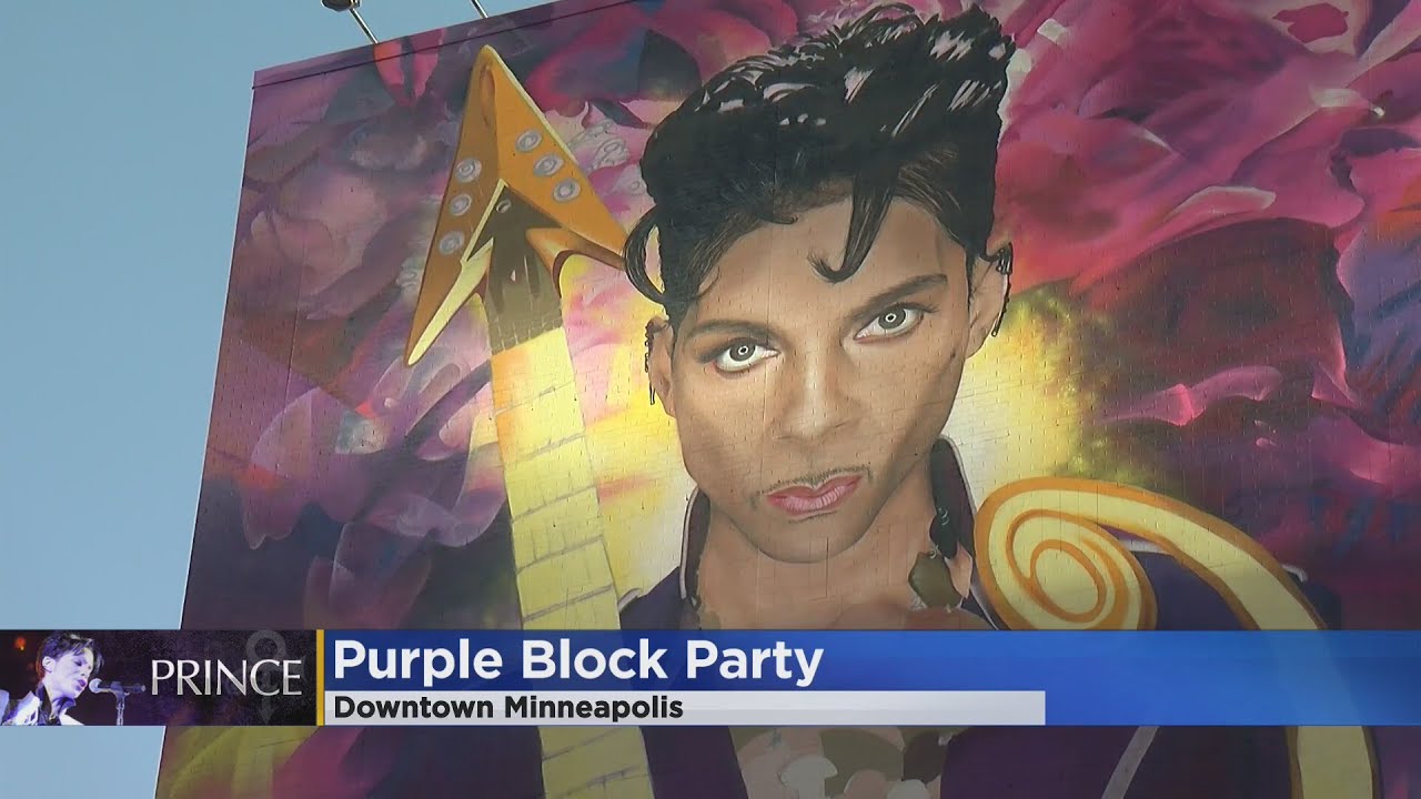 Purple Block Party Held To Unveil Prince Mural - YouTube