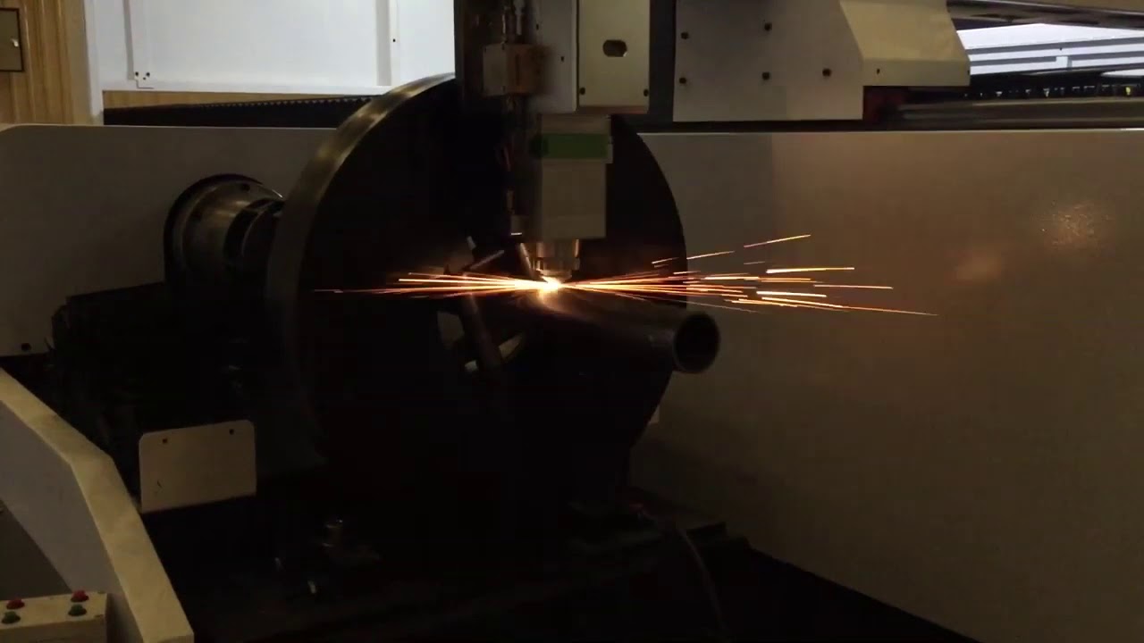50mm 3mm round tube cutting testing - YouTube