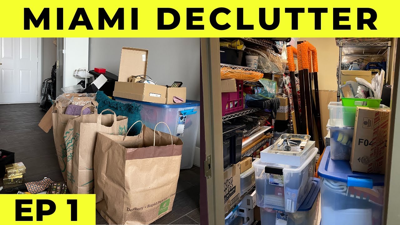 HOARDER Closet Decluttering 1st Day | MIAMI DECLUTTER Ep. 1 - YouTube