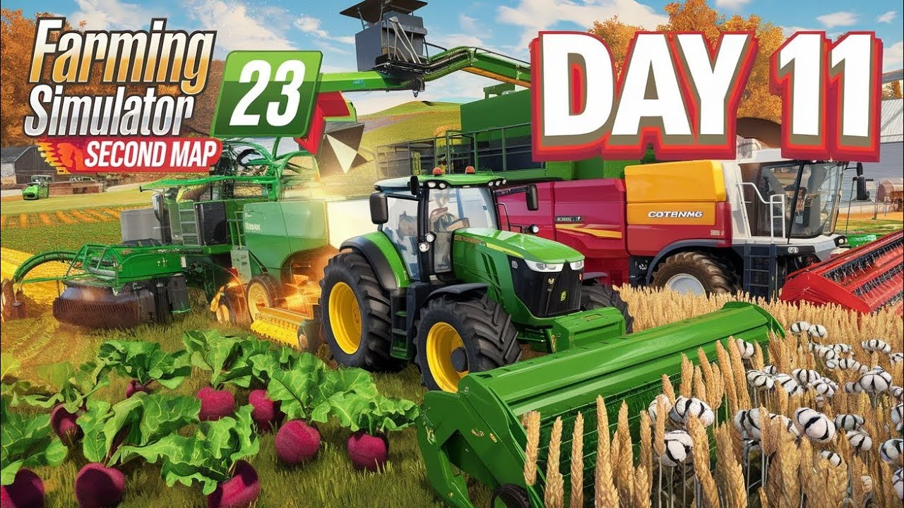 Day 11 on the Second Map: Cotton & Sugar Beet Harvesting! | Farming ...
