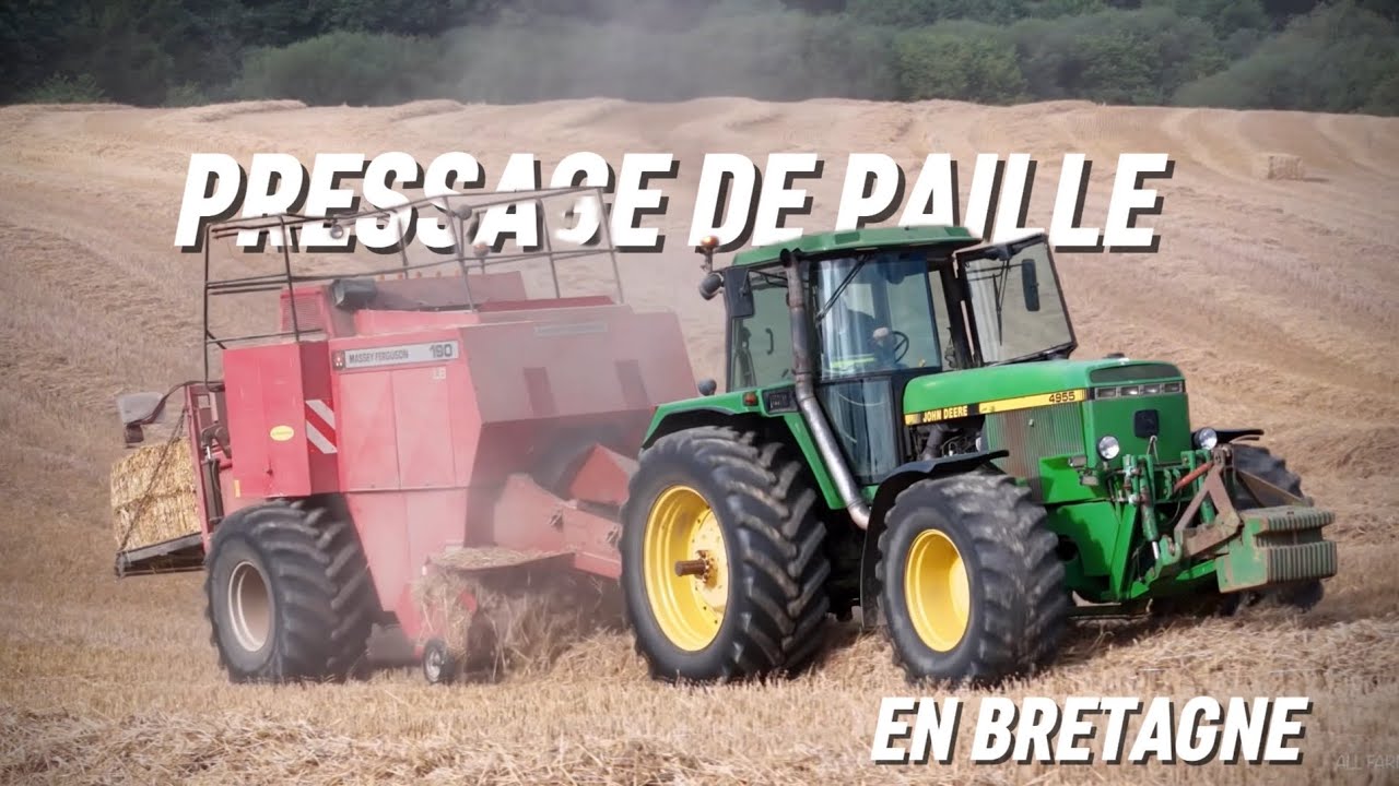 💨PRESSAGE DE PAILLE EN CENTRE BRETAGNE 🥵🔊JOHN DEERE 4955 AU BIG BALLER ...