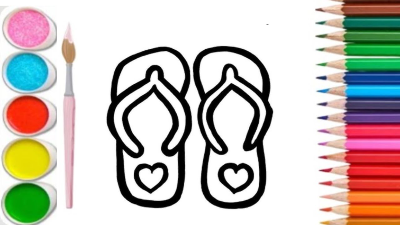 How to draw sandals 🩴/Easy drawing/simple drawing ideas for beginners ...