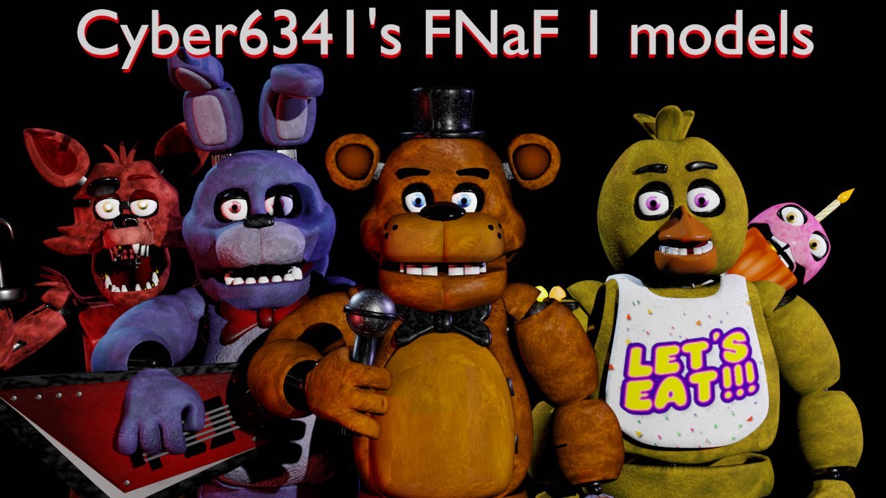 [FNaF/Blender] cyber6341's FNaF 1 HW models showcase - YouTube