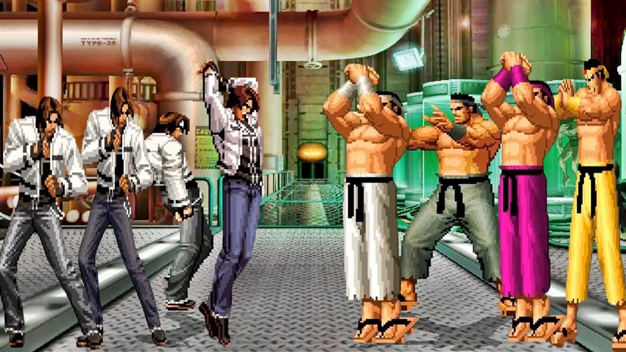 [KOF Mugen] Kyo kusanagi Team vs goro daimon Team - YouTube