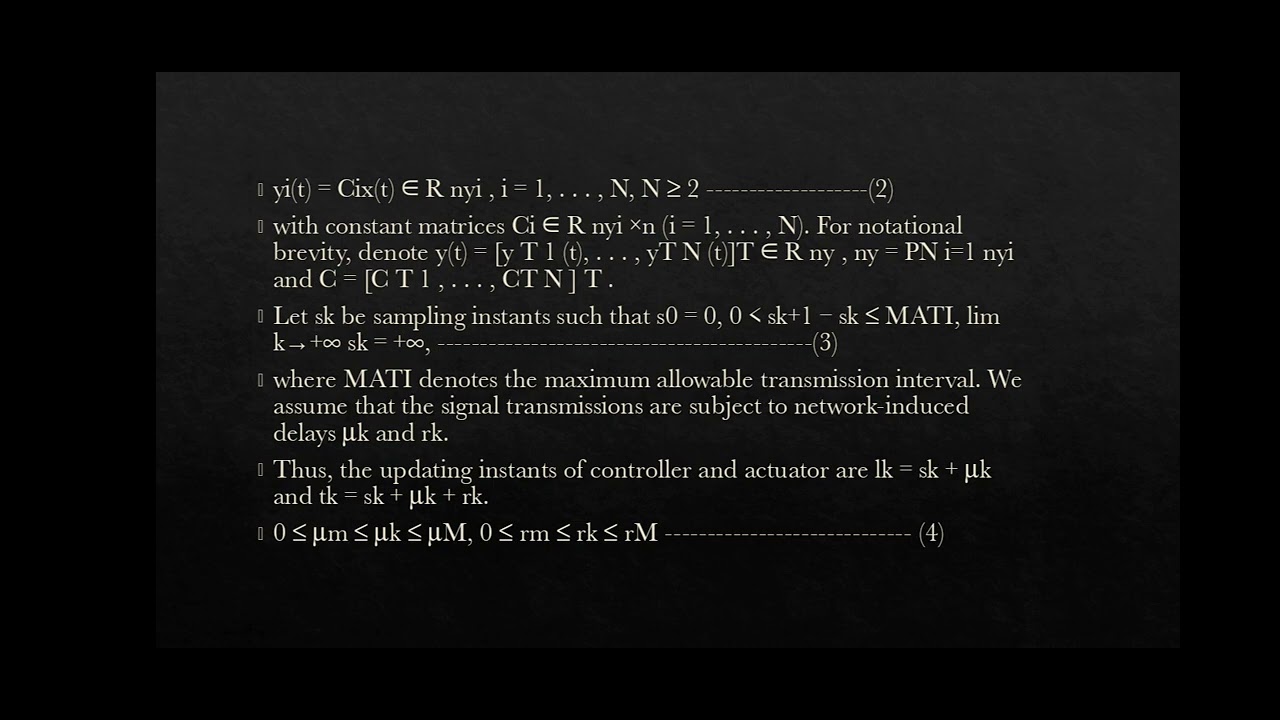 Dynamic Event Triggered Control Of Networked Stochastic Systems With Scheduling Protocols Youtube