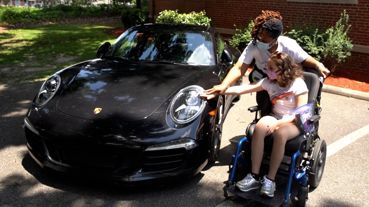 Visually impaired experience exotic cars close up - YouTube