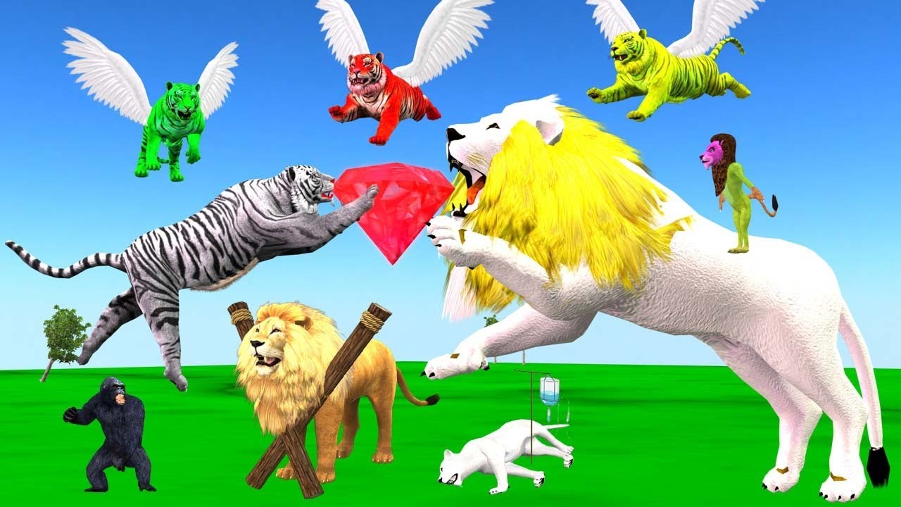 अनोखा शेर और रंगीन बाघ | RANGEEN PANKHO WALE BAGH | SHER WALA CARTOON ...