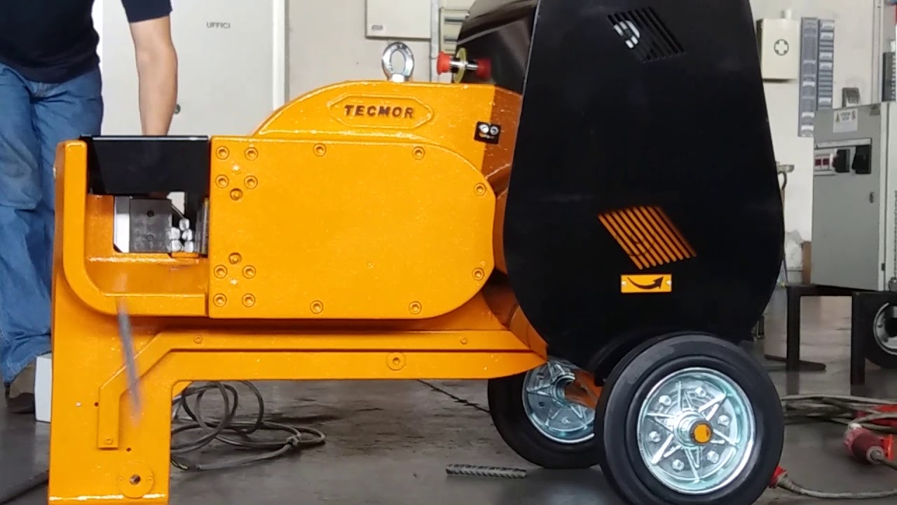 TECMOR C40 THREE-PHASE SHEAR Vs. 5X16mm.(#5) High Tensile Rebars - YouTube