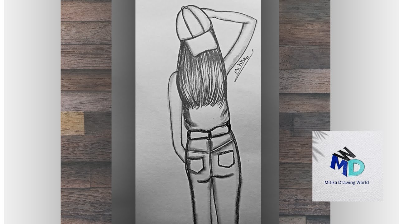 Drawing A Girl Backside With Cap||Easy Drawing||Girl Drawing - YouTube