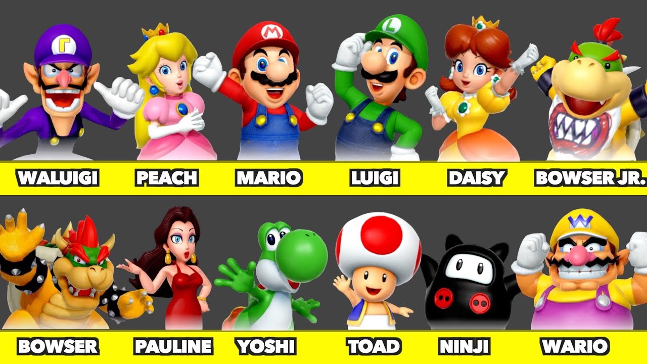 Evolution of Mario Playable Characters Victory Graphics In Super Mario ...