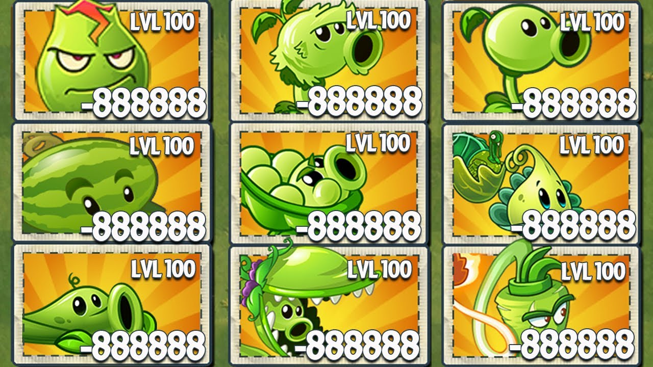 PvZ 2 1000 Plants Level 100 vs Jurassic Fossilhead Zombie Level 100 ...