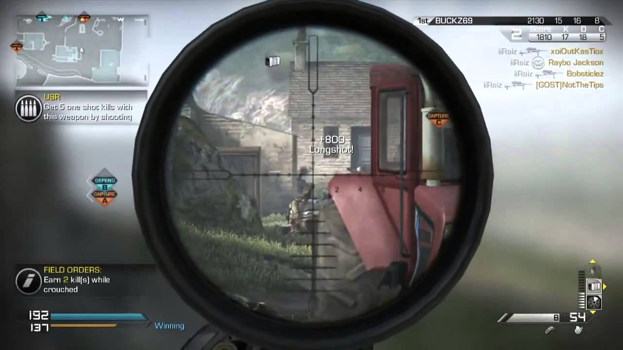 COD Ghosts - Top 5 Sniping Kills! Headshot Feeds, Quad Collats ...