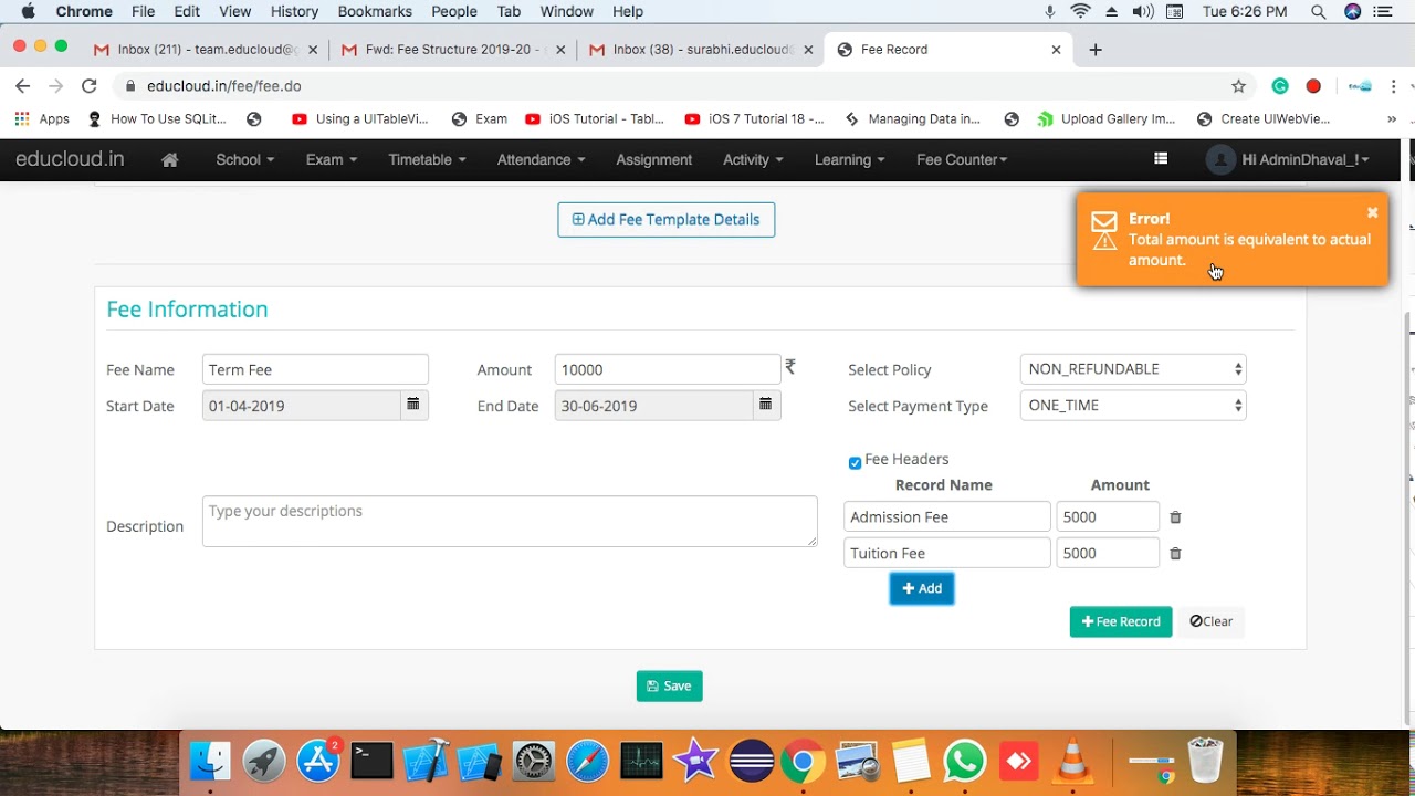 How to add template in fee counter - YouTube