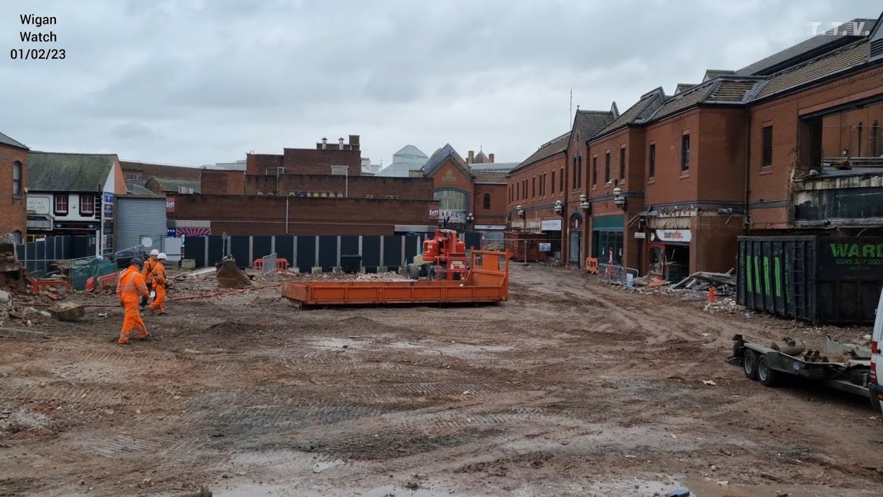 Wigan Watch 01/02/23 Quick look at The Galleries Demolition & Tesco ...