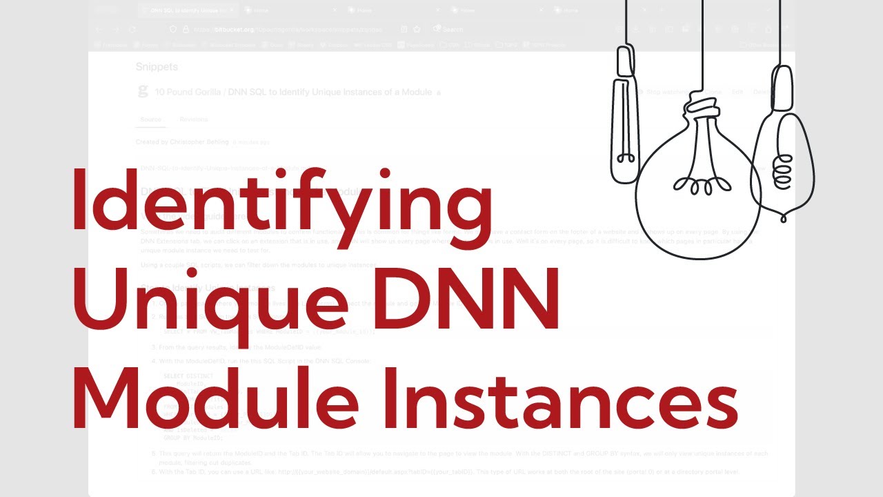 How to Find Unique Instances of a Module in DNN - YouTube