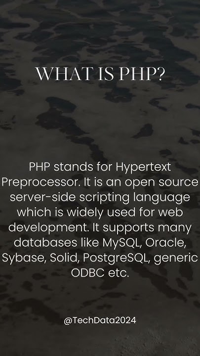 1 What Is Php Php Interview Questions Mostaskedquestion Youtube