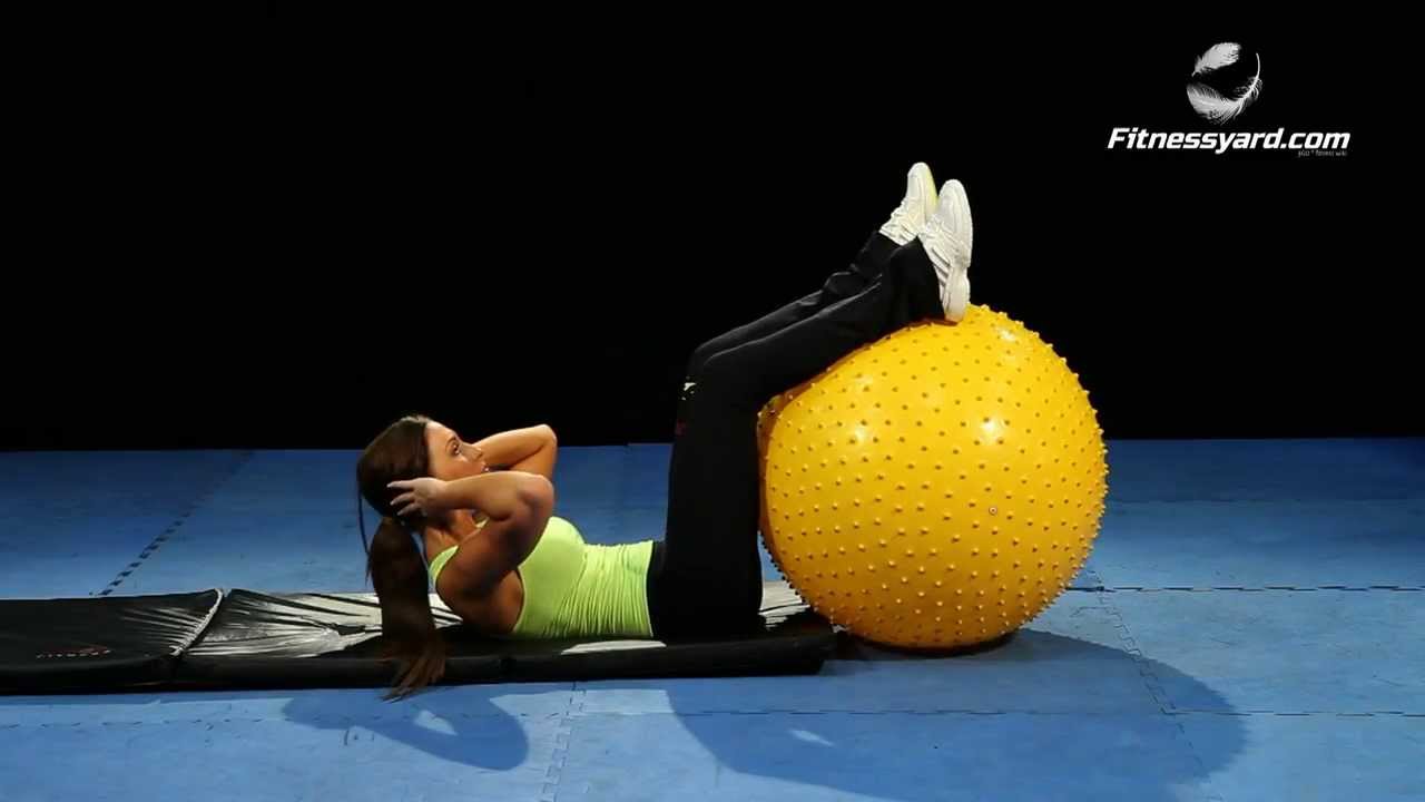 Abdominal Exercises Crunch Legs On Exercise Ball Youtube