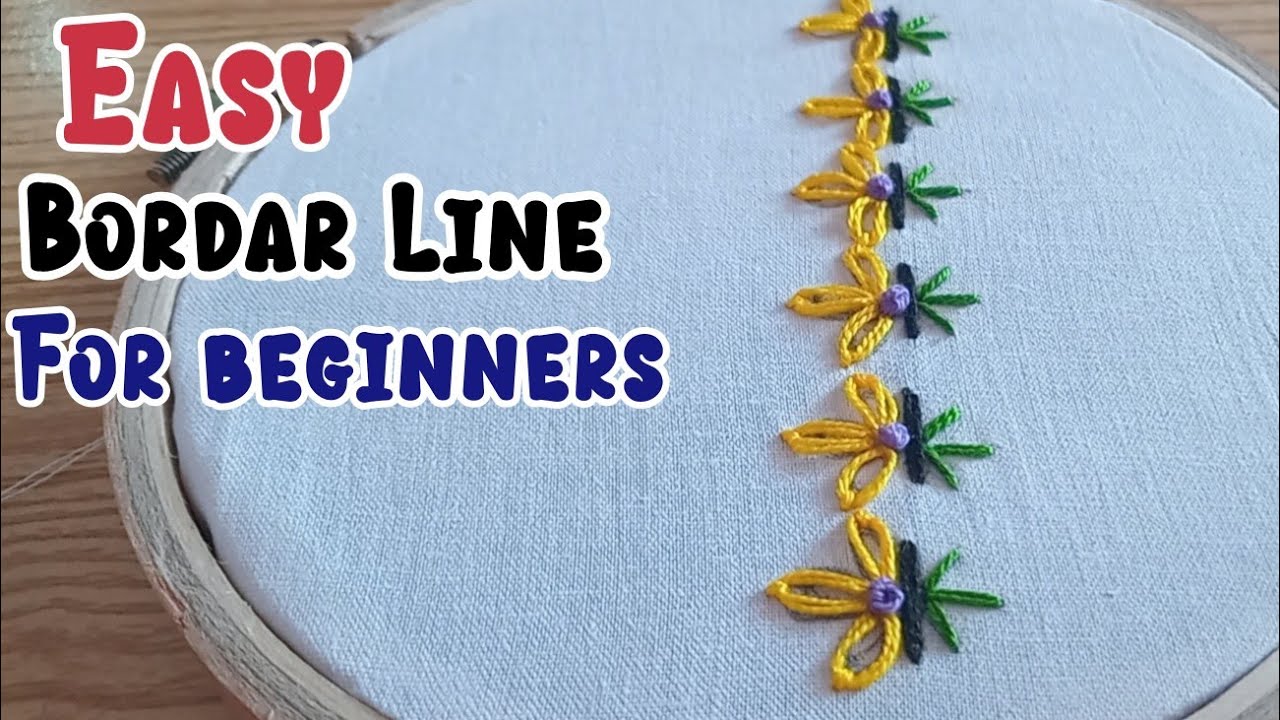 Simple Embroidery border designs | Simple border hand Embroidery ...