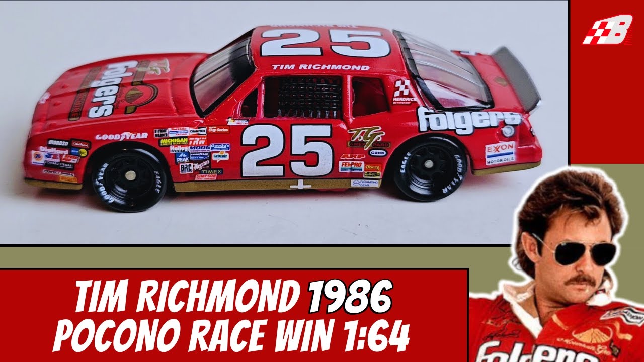 **NASCAR DIE-CAST REVIEW** Tim Richmond 1986 Folger's "POCONO RACE WIN ...