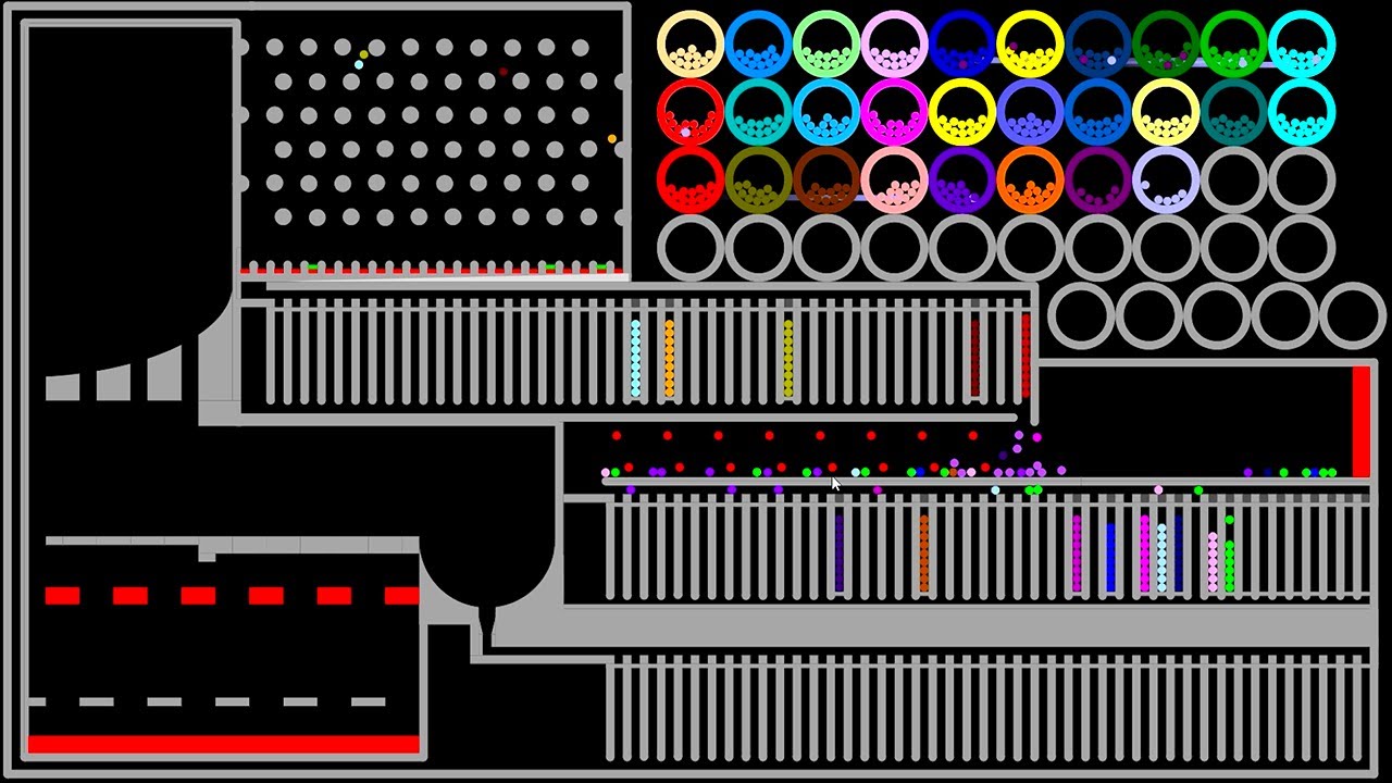 450 Marbles Color Reservation in Algodoo - YouTube