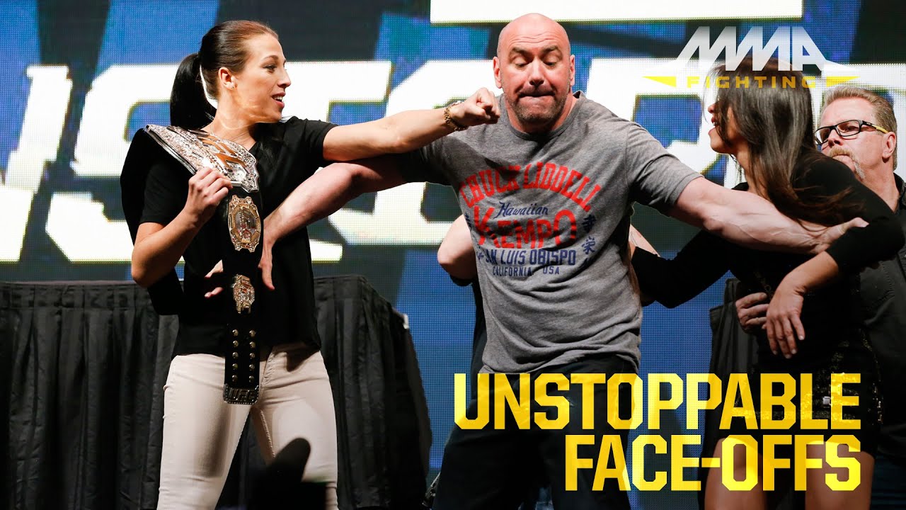 UFC Unstoppable Press Conference Staredowns - YouTube