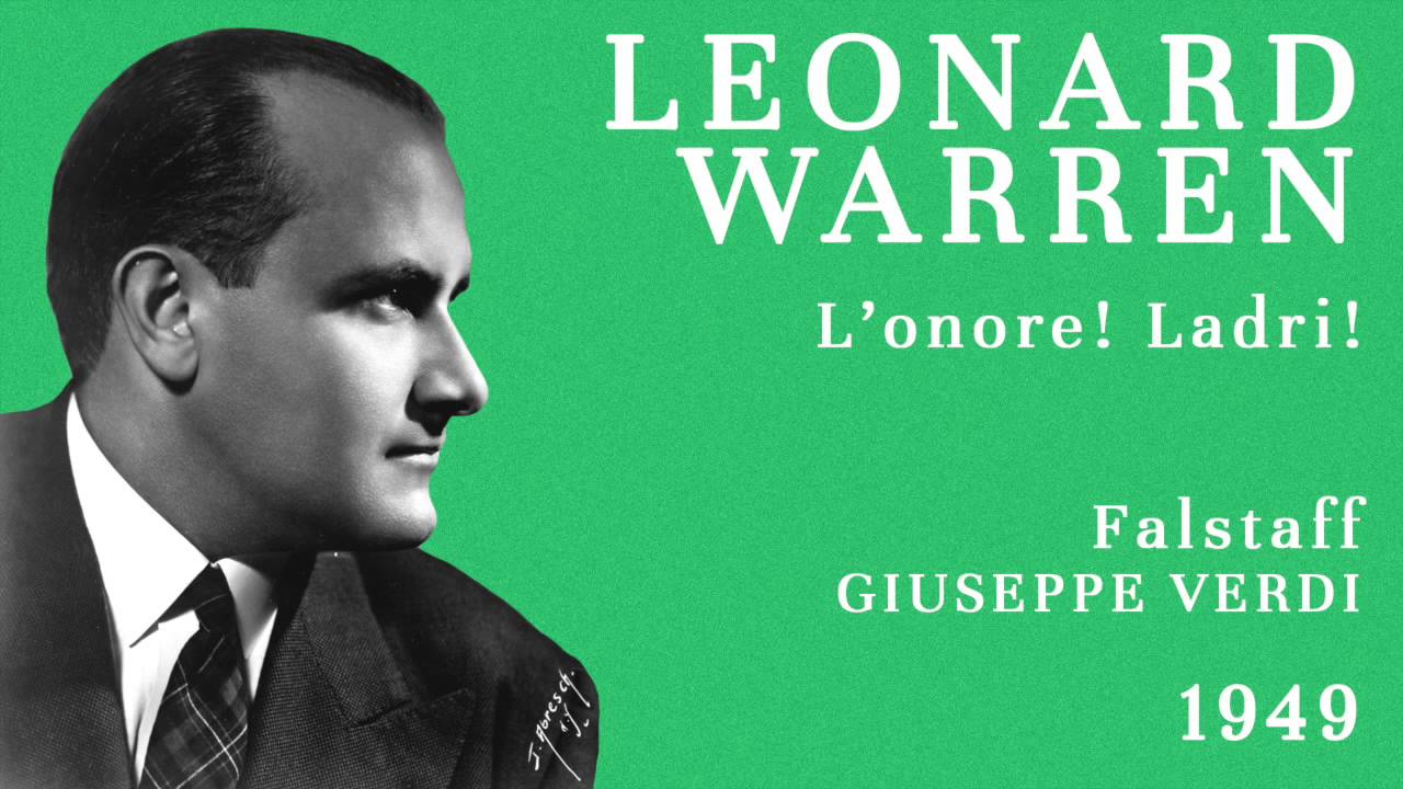 LIVE: Leonard Warren - L'onore! Ladri! (Falstaff) - 1949 - YouTube