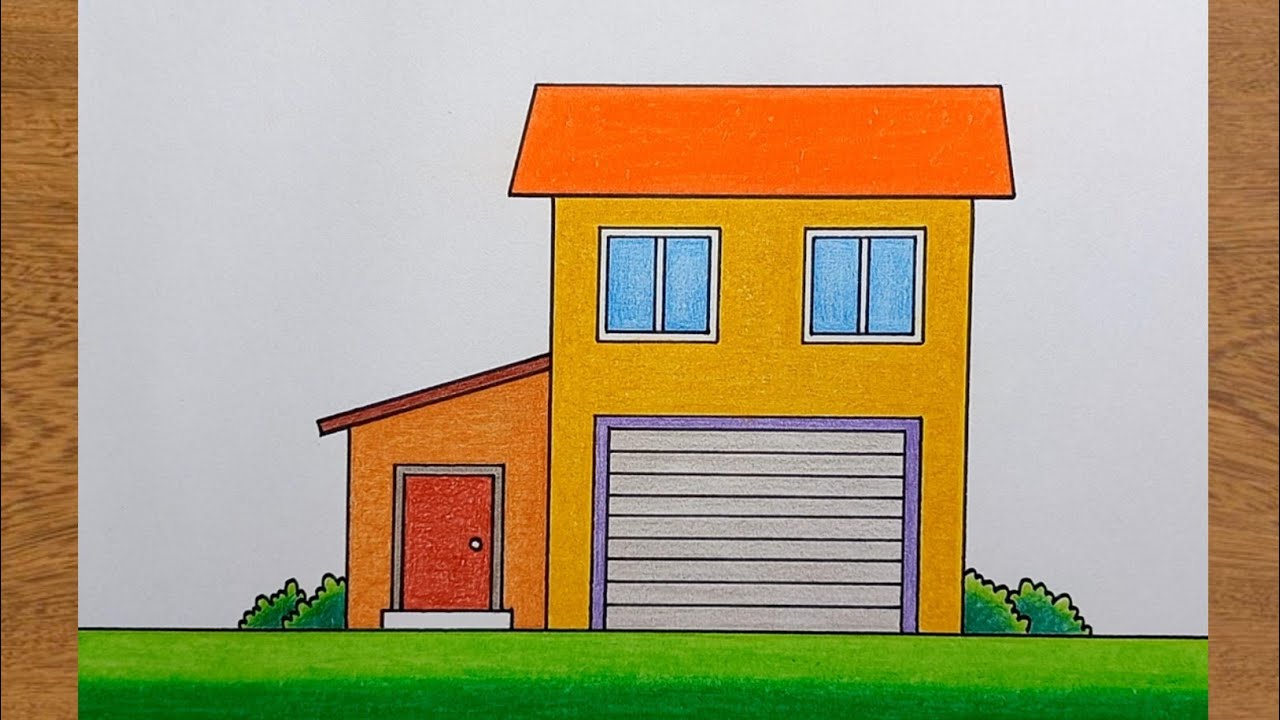 Cara mudah menggambar rumah untuk pemula || How to draw an easy house ...