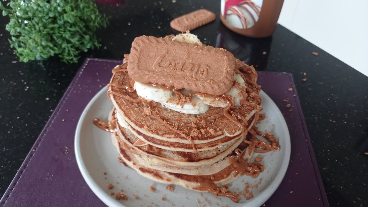 Lotus Biscoff Pancakes Recipe! Soft, thick, fluffy and Vegan! | The ...