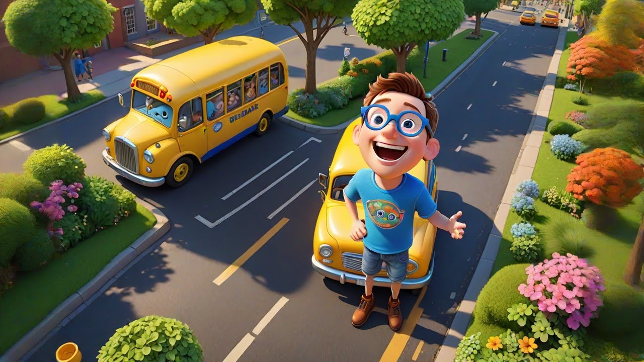 Big Yellow School Bus Rolls | Back to School Song for Kids | Nursery ...