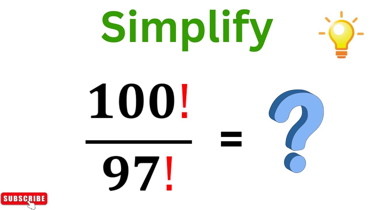 Simplify and Solve 100!/97! | Learn How to Solve in Seconds - YouTube