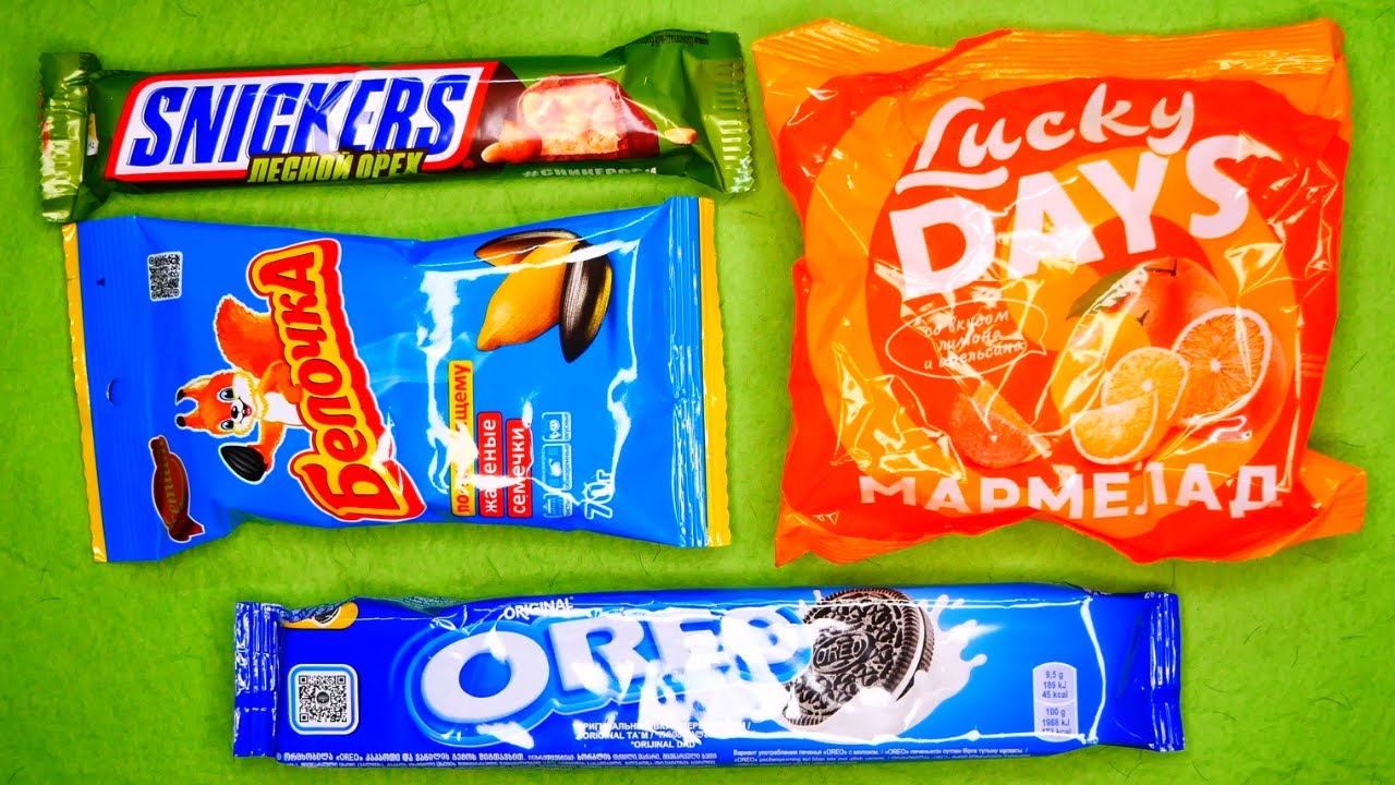 A Lot of Yummy Sweet Candies ASMR - Oreo, Snickers [Satisfying Video ...