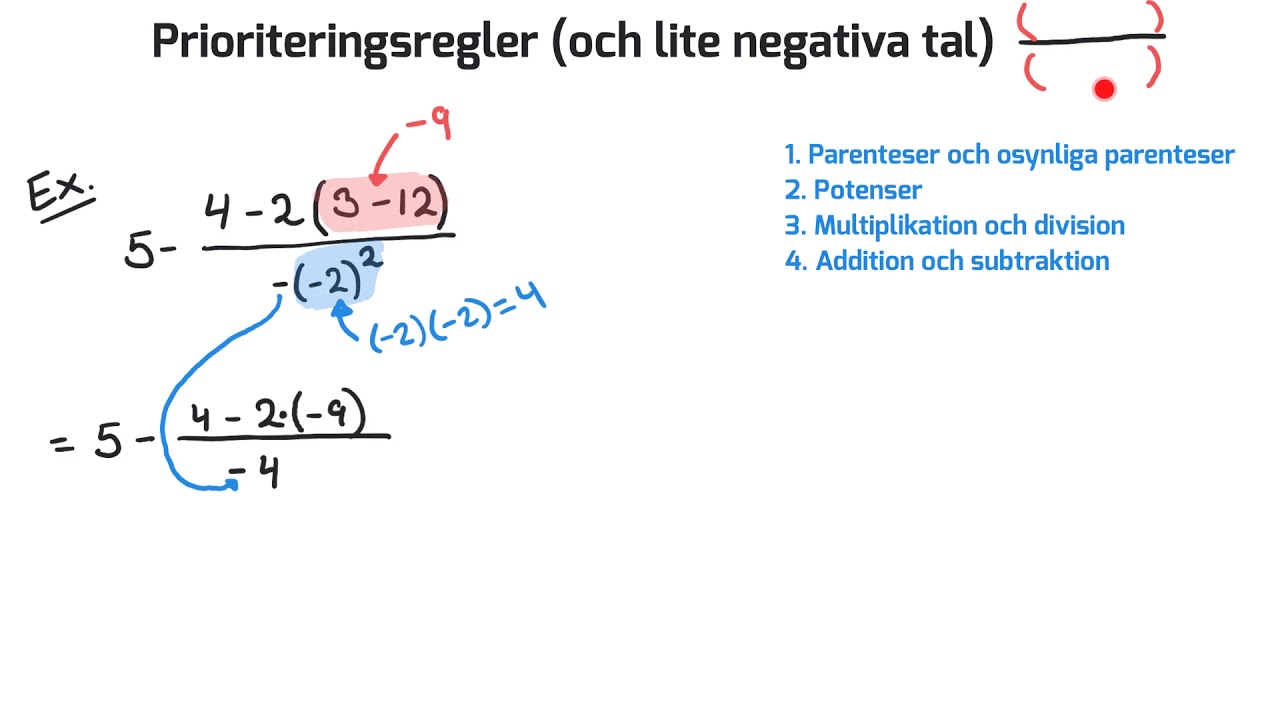 Matematik 1: Prioriteringsregler - YouTube