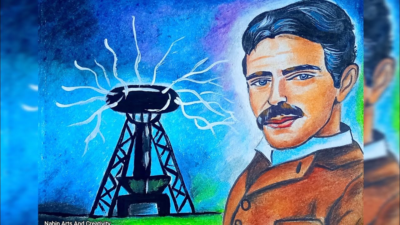 How to draw Nikola Tesla step by step - YouTube