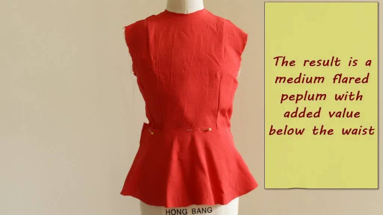 Patternmaking Tutorial : how to draw a Peplum - YouTube