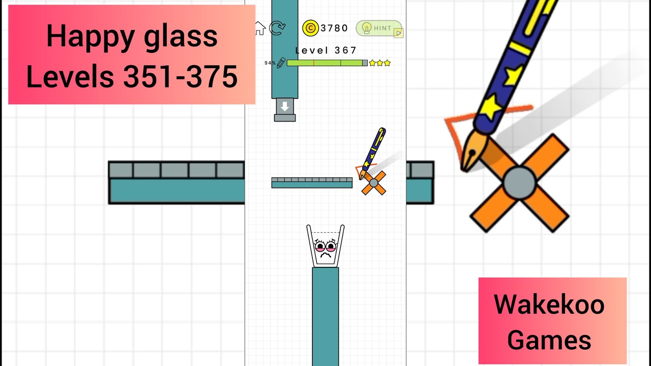 Happy Glass levels 351-375 - YouTube